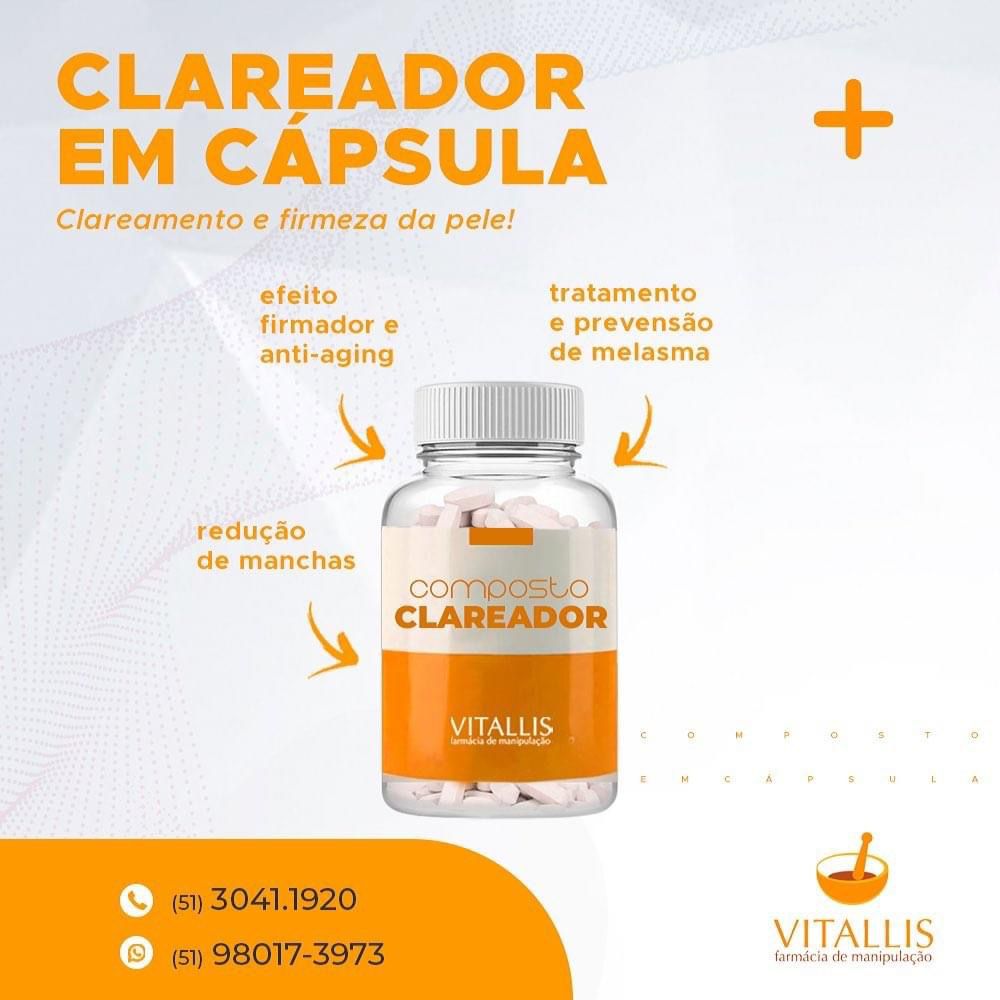 Clareador C/30 Cápsulas - Vitallis Farmácia de Manipulação